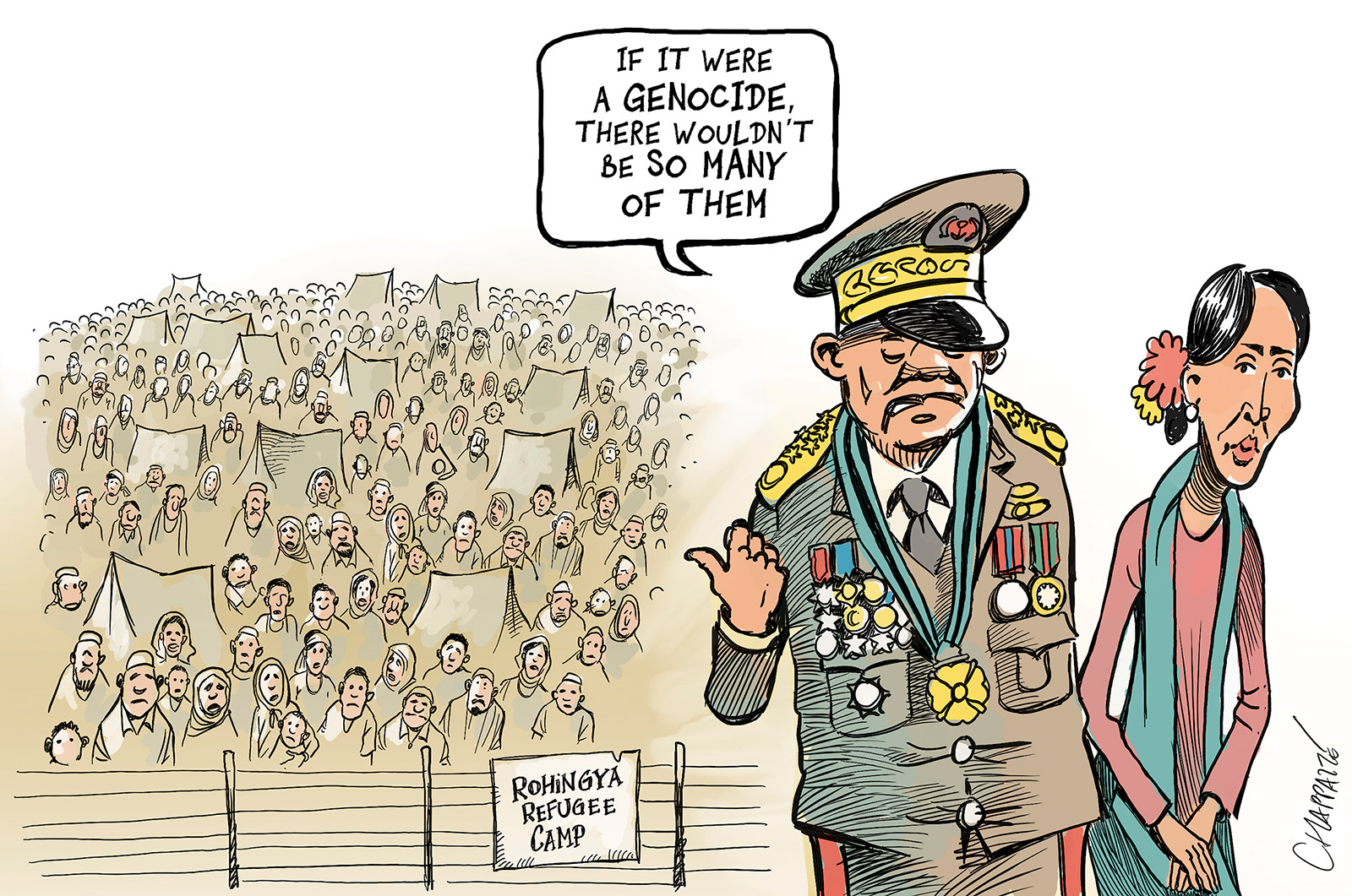 UN says Myanmar leaders must face genocide charges | Globecartoon ...