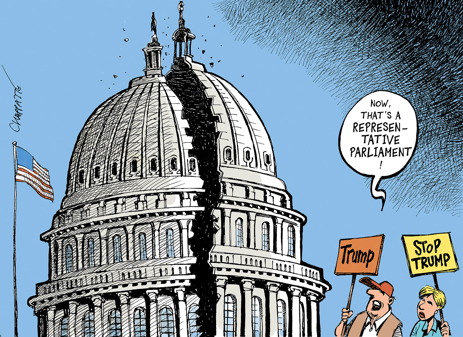 A divided Congress | Globecartoon - Political Cartoons - Patrick Chappatte