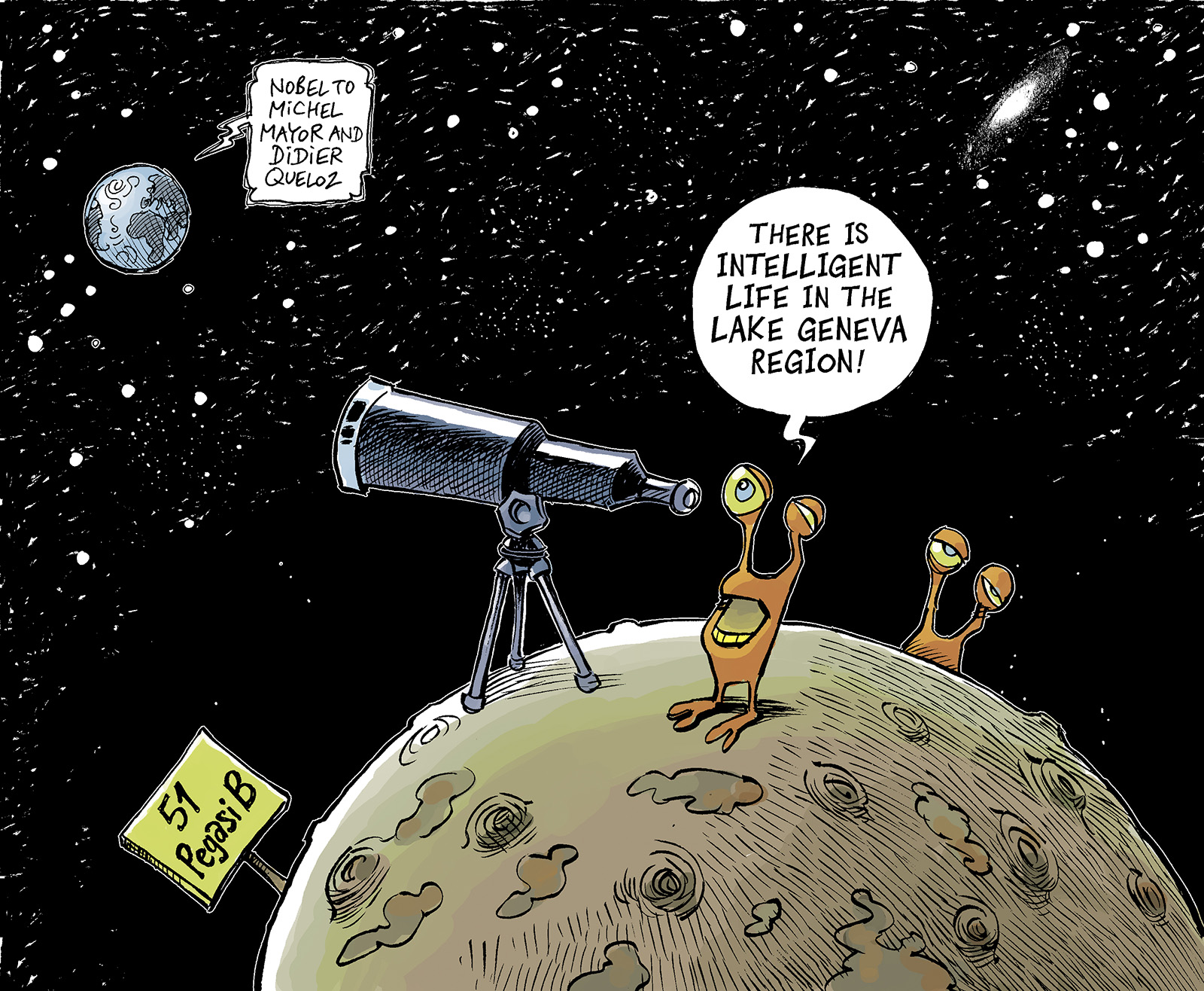 Two Swiss scientists awarded the Nobel prize in physics | Globecartoon ...