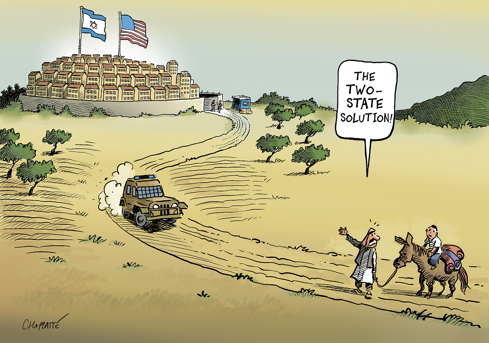The USA legitimize Israeli settlements | Globecartoon - Political ...
