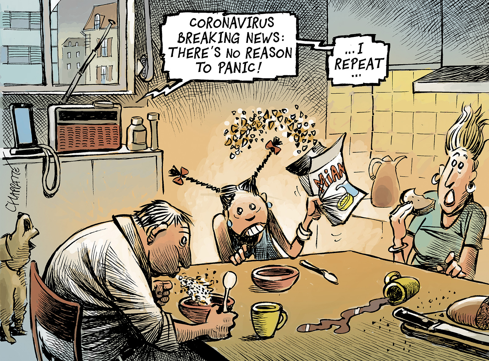 Facing the epidemic | Globecartoon - Political Cartoons - Patrick Chappatte