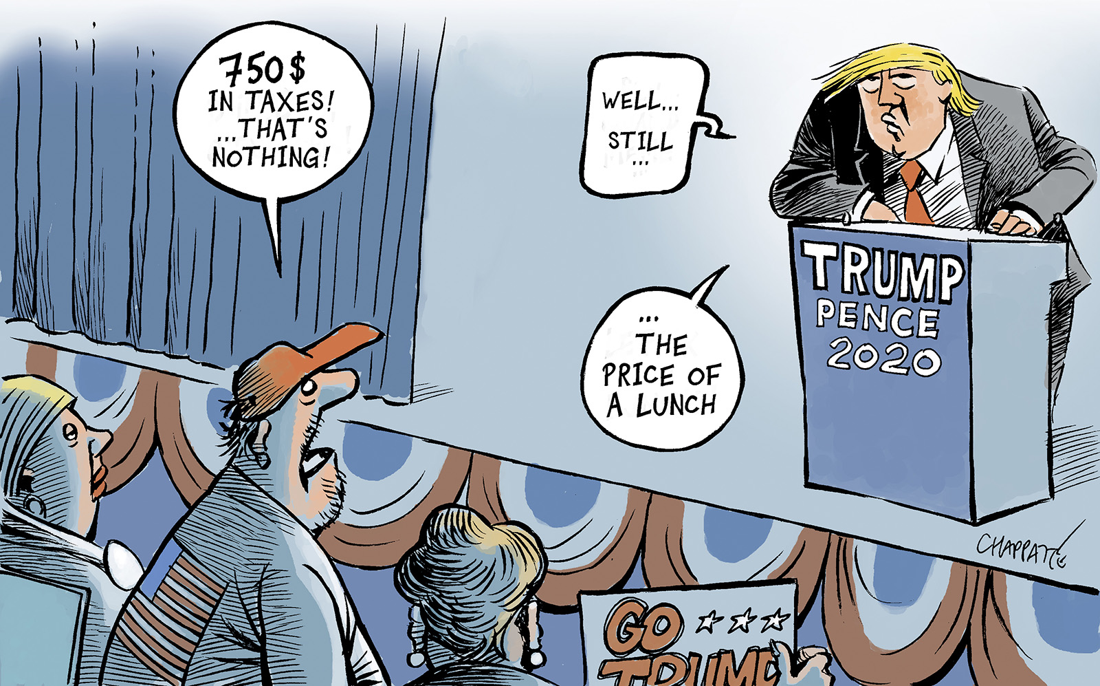 Trump's taxes | Globecartoon - Political Cartoons - Patrick Chappatte