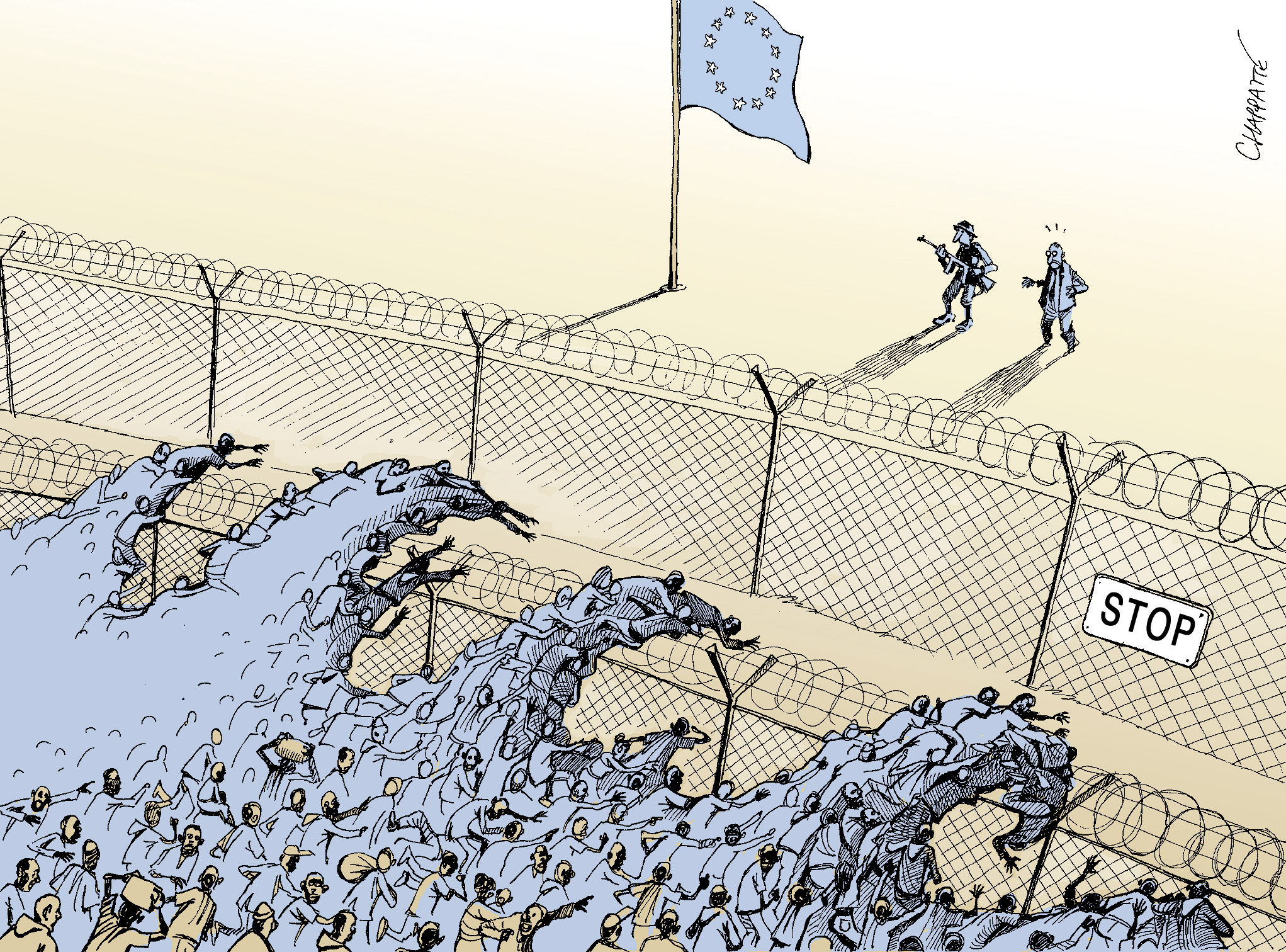 Europe and the migrants | Globecartoon - Political Cartoons - Patrick ...