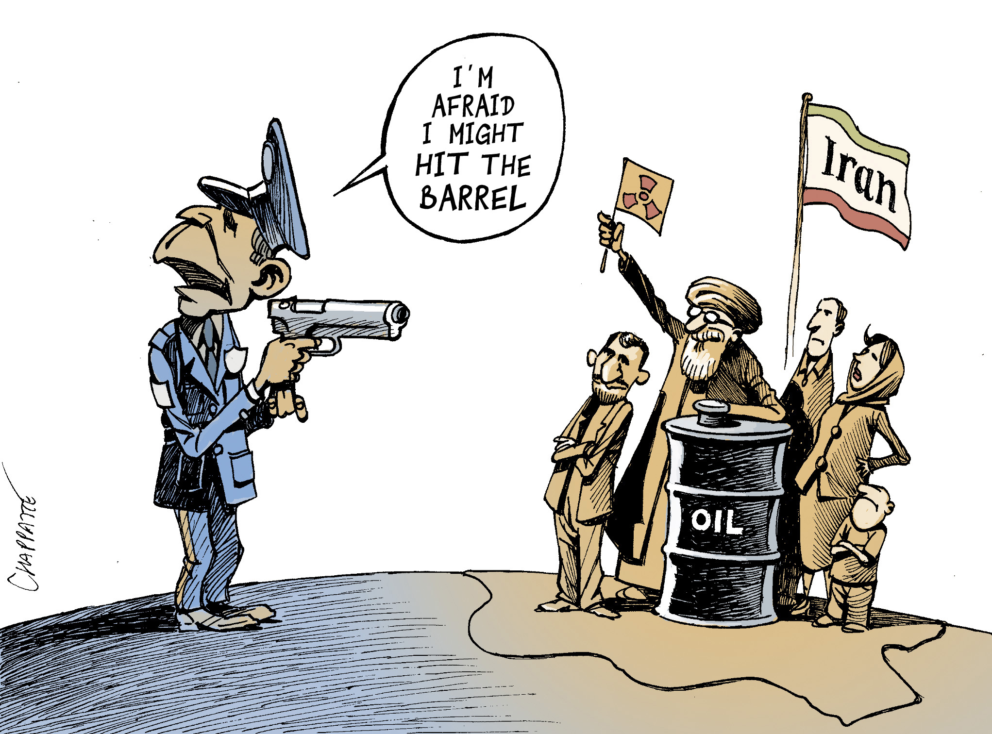Iran Defies the US | Globecartoon - Political Cartoons - Patrick Chappatte