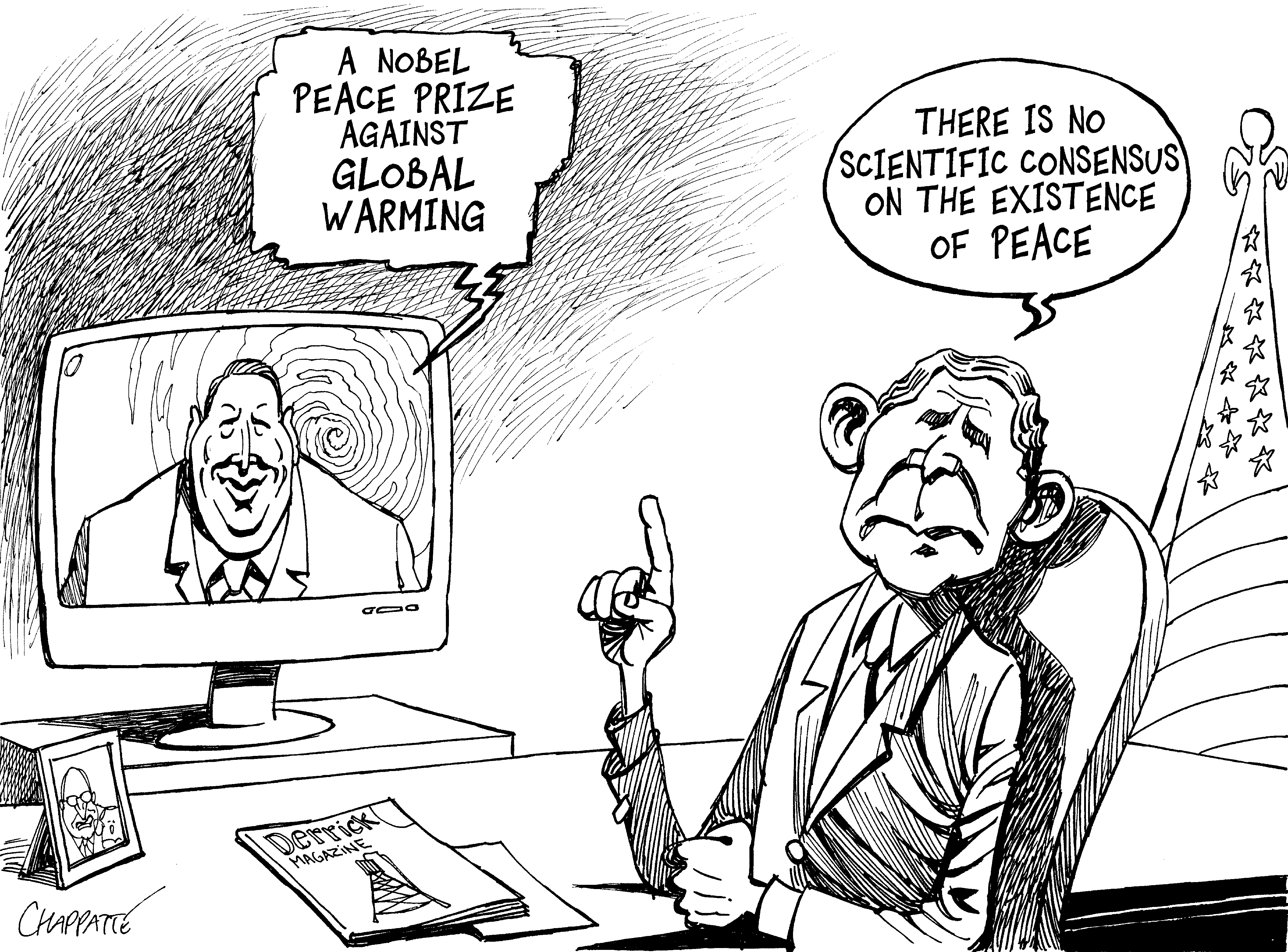 Gore wins the Nobel | Globecartoon - Political Cartoons - Patrick Chappatte