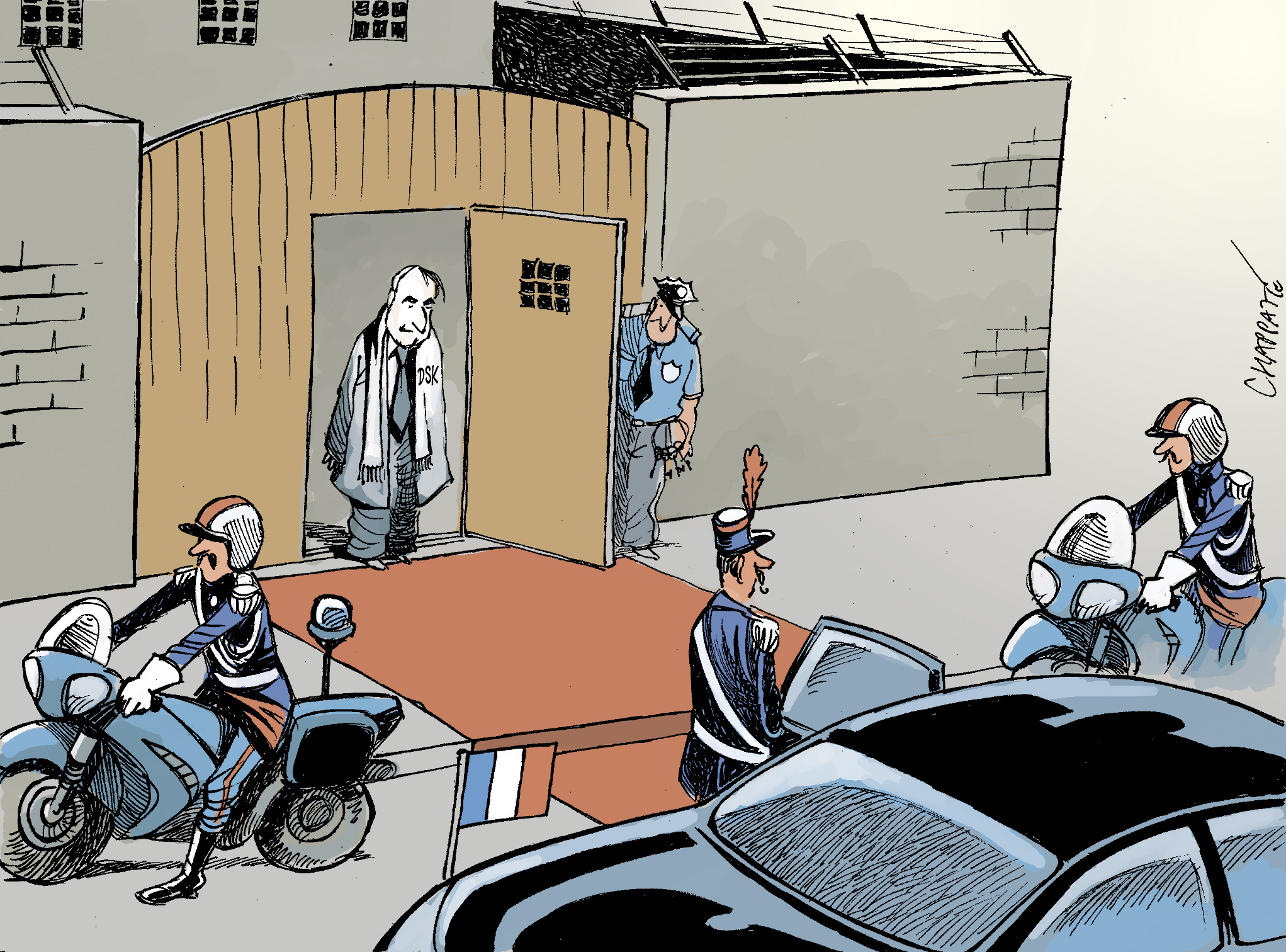 DSK Released | Globecartoon - Political Cartoons - Patrick Chappatte