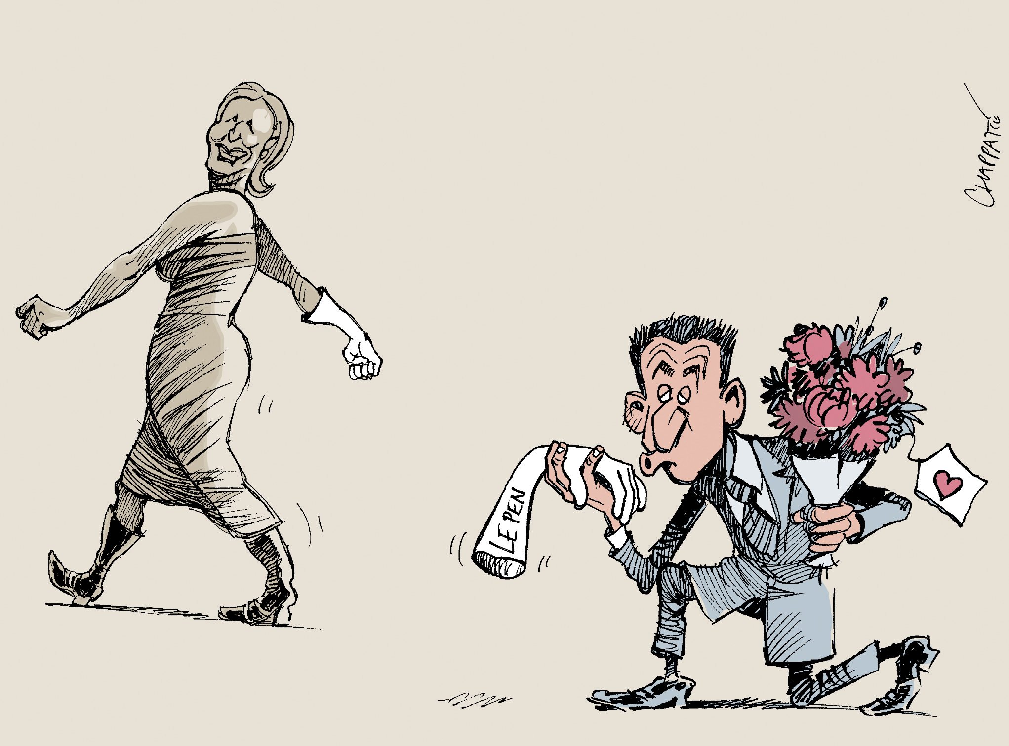 Sarkozy et Marine Le Pen | Globecartoon - Political Cartoons - Patrick ...