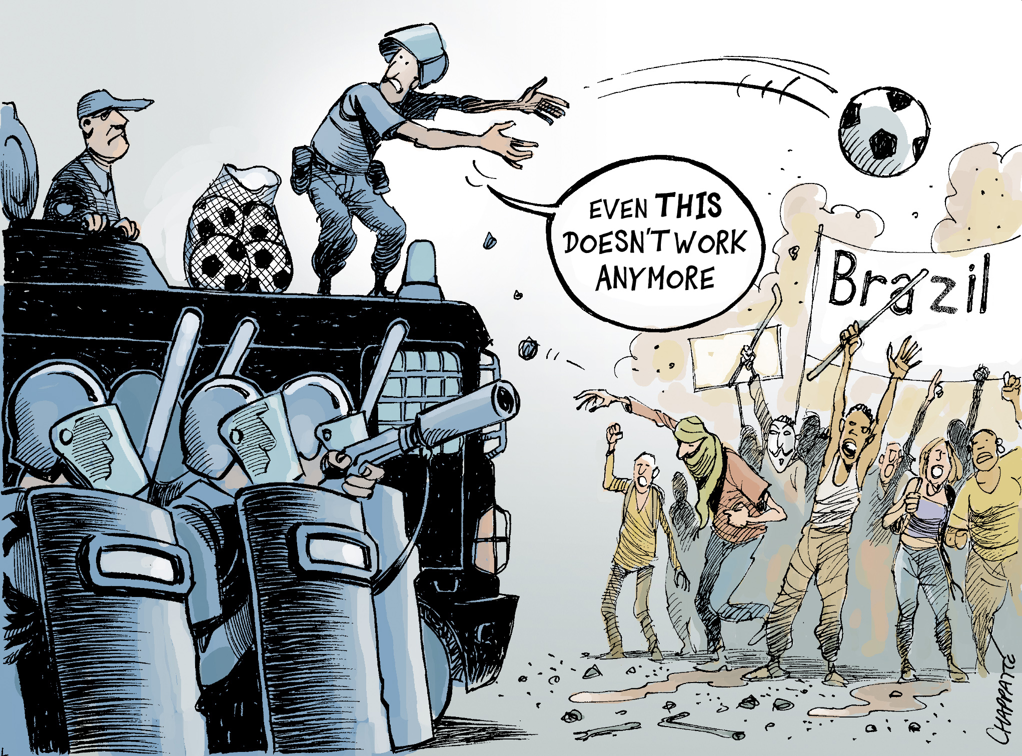 Anger in Brazil | Globecartoon - Political Cartoons - Patrick Chappatte