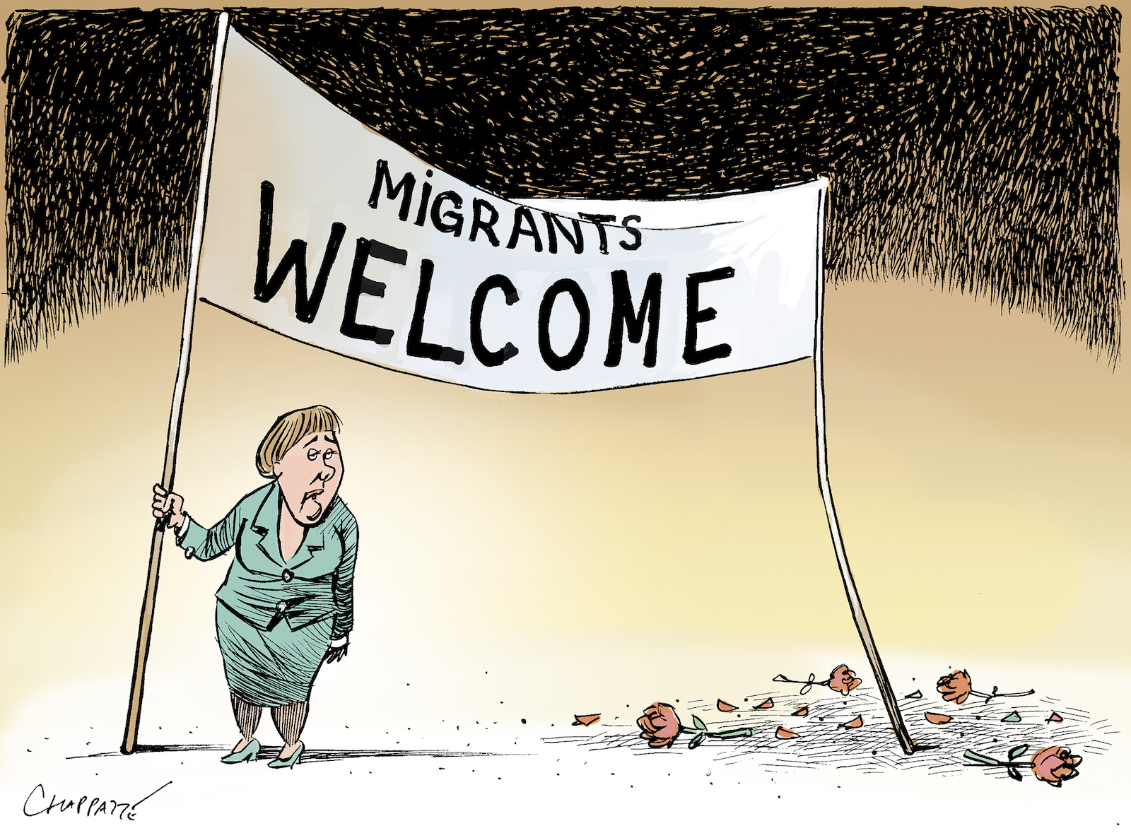 Anti-migrant backlash in Germany | Globecartoon - Political Cartoons ...