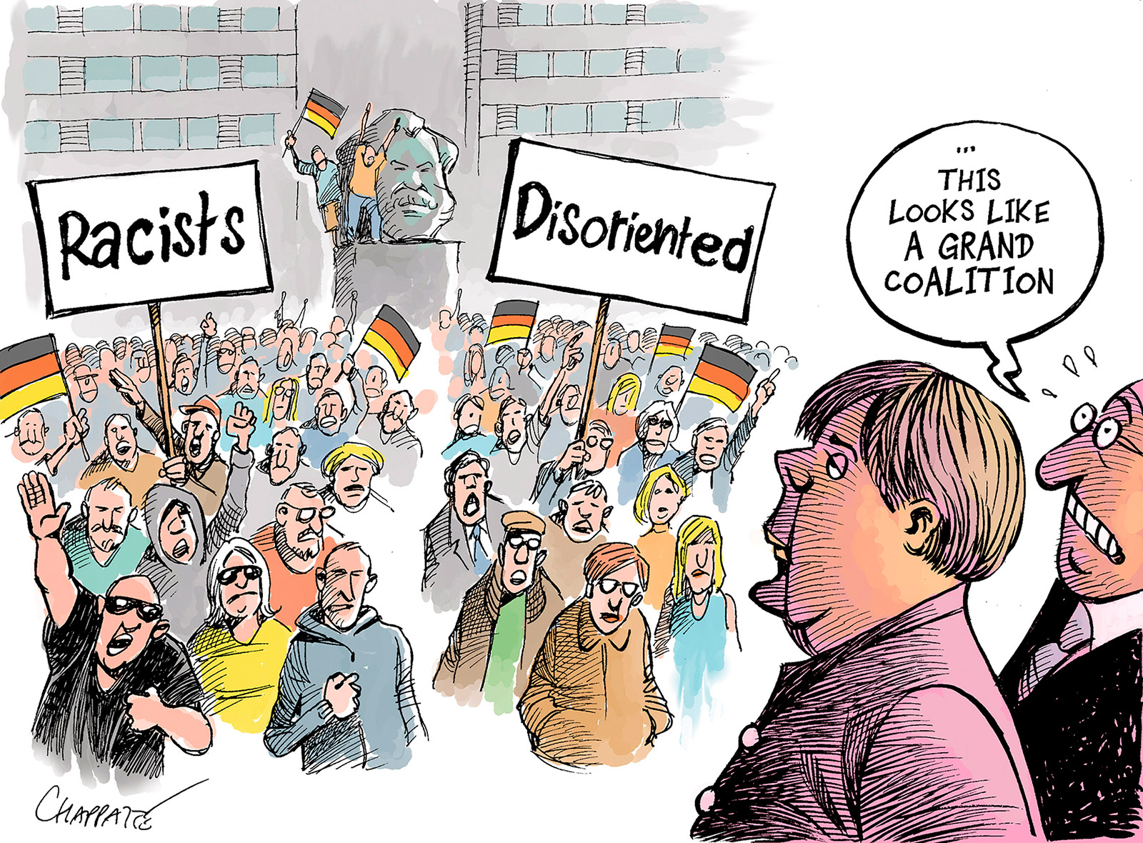 Anti-migrants demonstrations in Germany | Globecartoon - Political ...