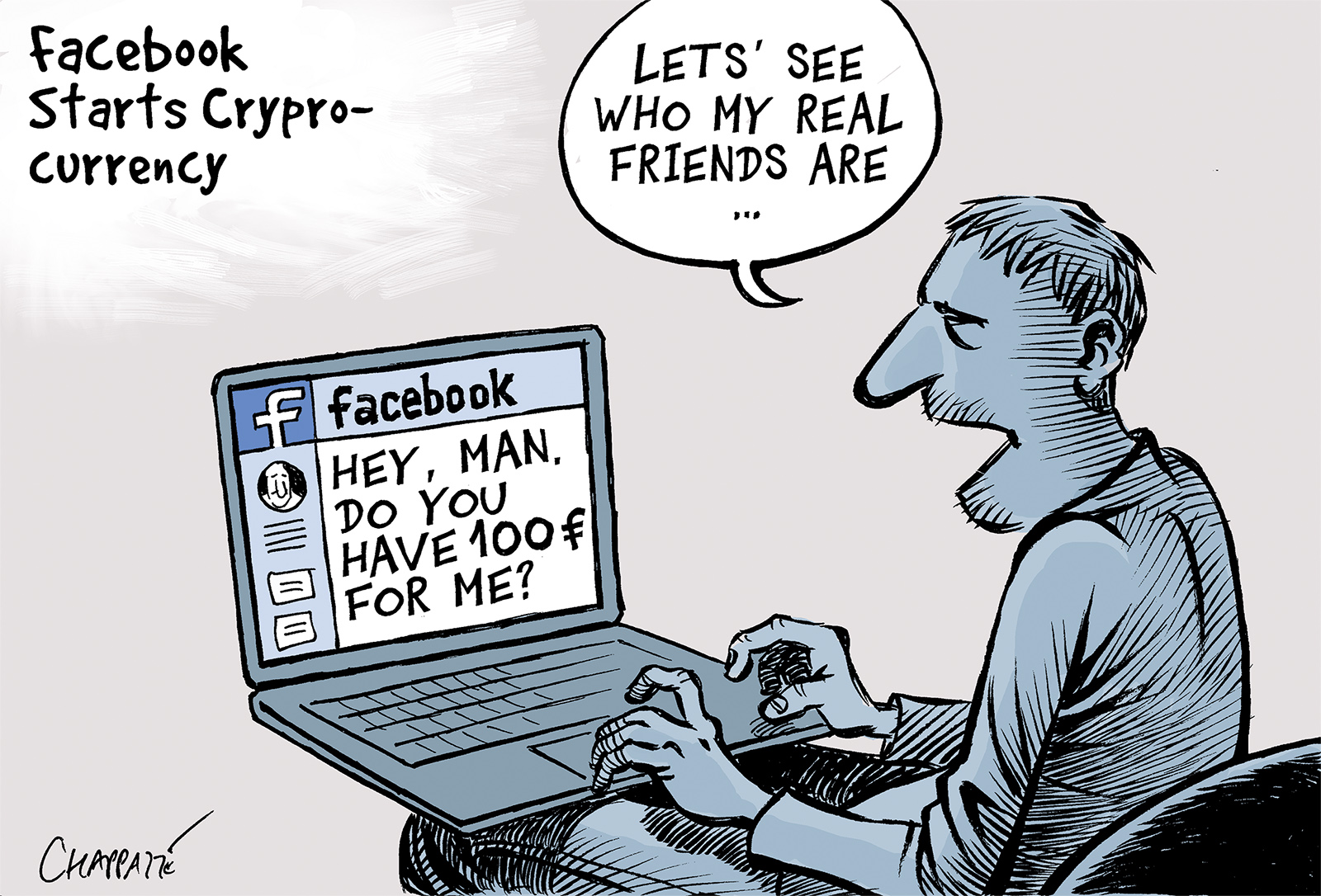 Facebook's own cryptocurrency | Globecartoon - Political Cartoons ...