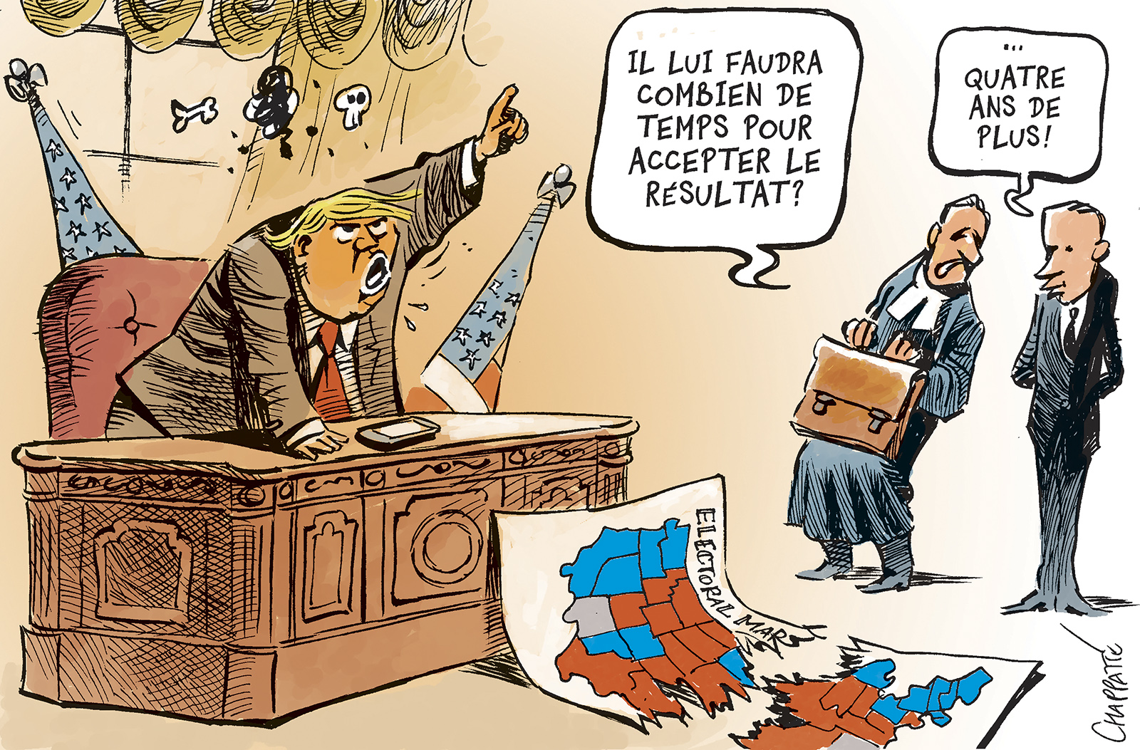 Donald Trump s'accroche | Globecartoon - Political Cartoons - Patrick ...